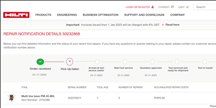 How will I be informed that the repair quote is available?